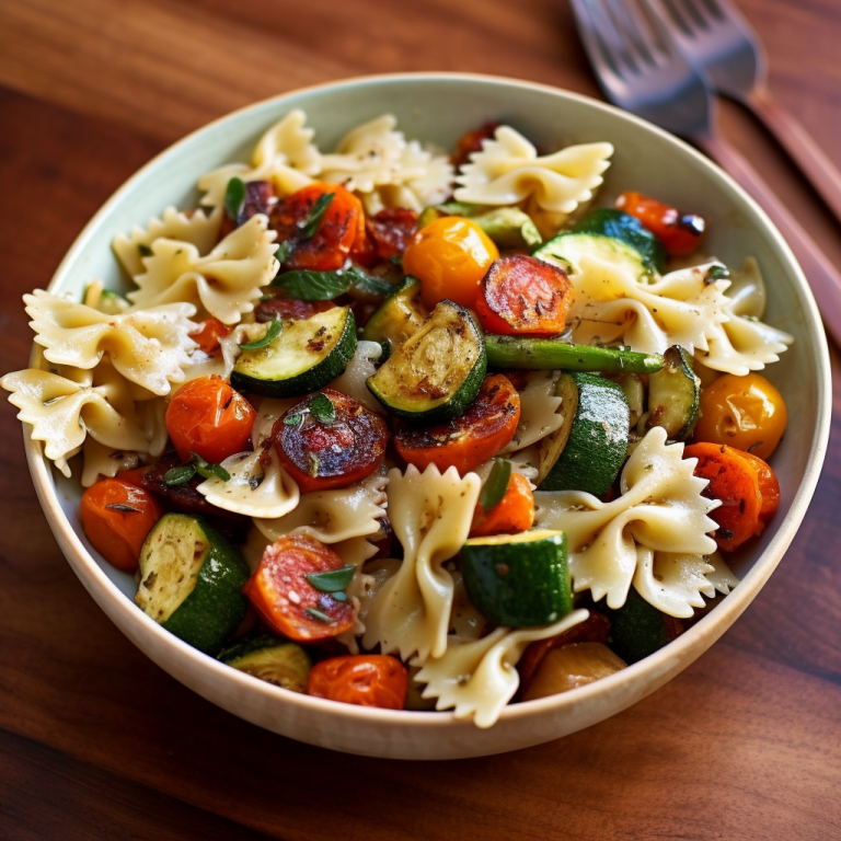 Bow Tie Pasta with Roasted Vegetables Recipe Recipe | Recipes.net