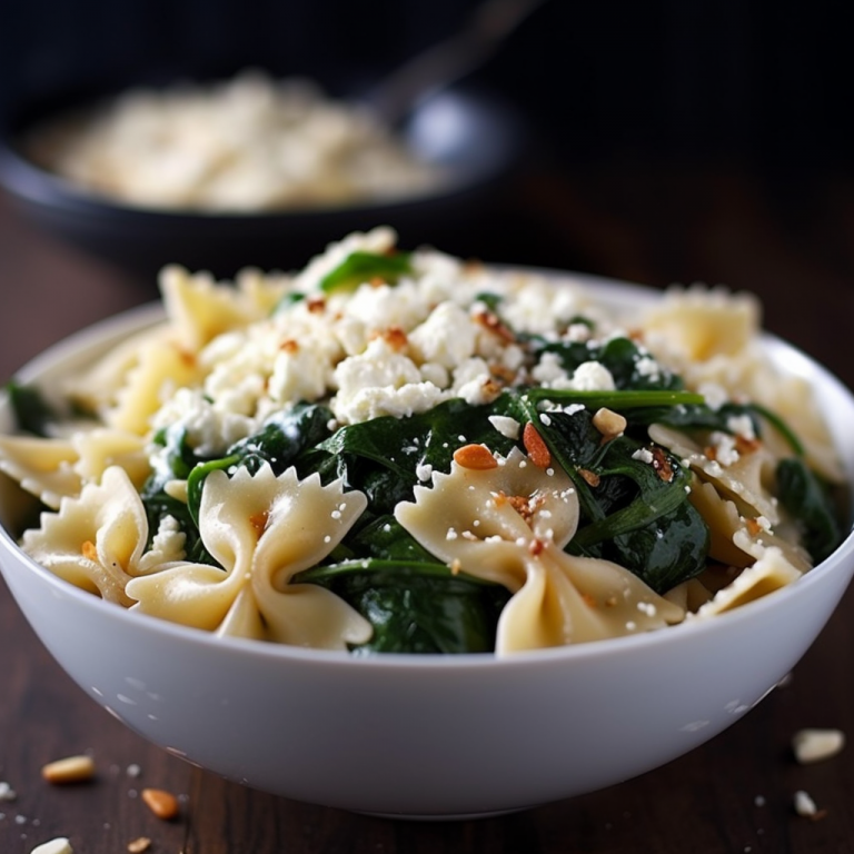 Bow Tie Pasta with Spinach and Feta Recipe | Recipes.net