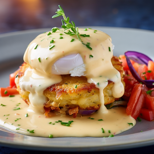 Fountain Blue Restaurant's Crab Cake Benedict Recipe | Recipes.net
