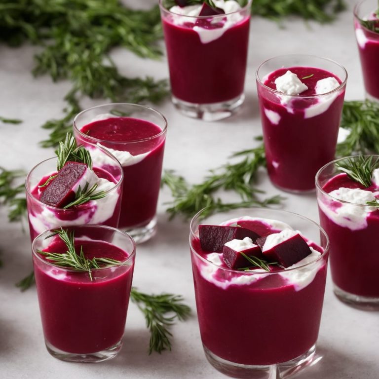 Beetroot Shots with Tarragon Yogurt Ice Cubes Recipe | Recipes.net