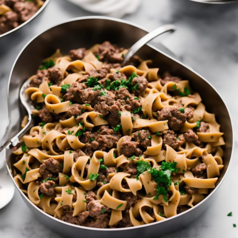 Ground Beef Stroganoff with Noodles Romanoff Recipe - Recipes.net