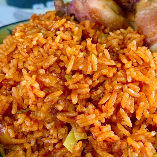 Nigerian Jollof Rice with Chicken and Fried Plantains Recipe | Recipes.net