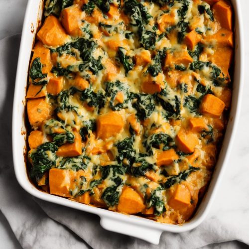 Sweet Potato And Spinach Bake Recipe